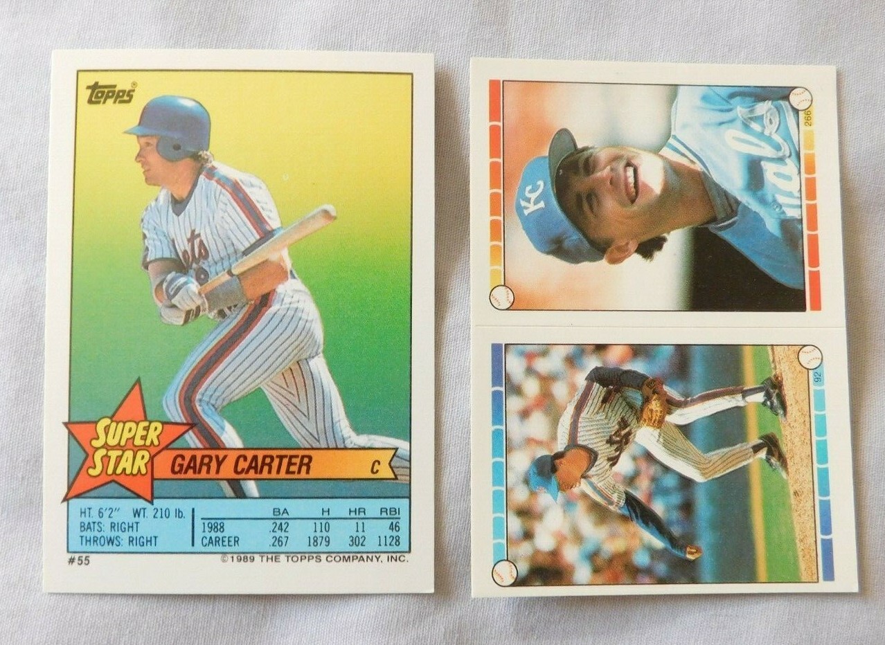 1989 Topps Super Star Sticker #55 Gary Carter Mets - Sticker on Back ...