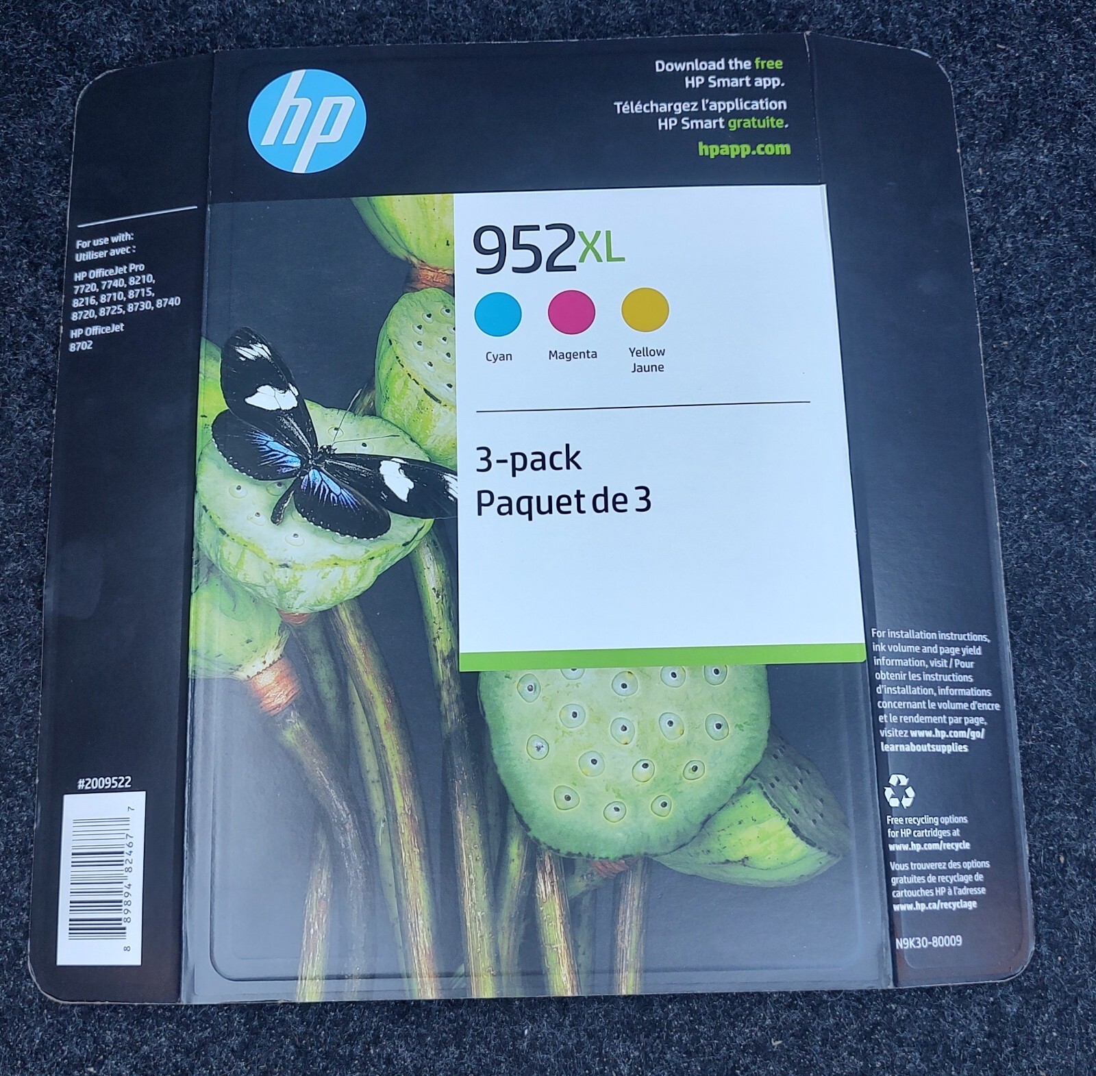 HP 952XL High-Yield Cyan/Magenta/Yellow/Jaune Ink Cartridges Expires 02 ...