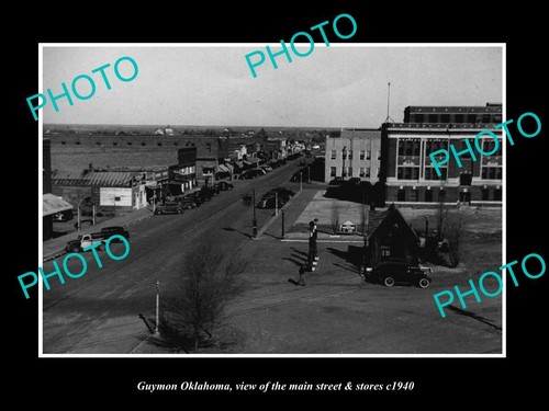 OLD 8x6 HISTORIC PHOTO OF GUYMON OKLAHOMA THE MAIN STREET & STORES ...