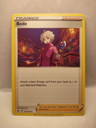 Pokemon Trading Card Bede Trainer 2020 157/202 Supporter | eBay
