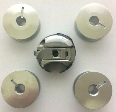 LARGE BOBBINS&BOBBIN CASE S/25.4mmX9.5mm W/FOOT INDUSTRIAL SEWING ...