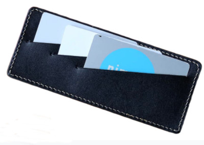 wallet purse driver's license ID Card case holder bag cow Leather black ...