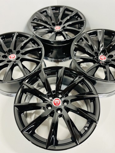 18” OEM FACTORY JAGUAR XF F-TYPE STAGGERED "VELA" WHEELS RIMS SET BLACK ...