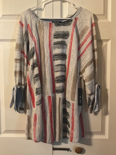 Nic + Zoe Women’s Linen Blend Knit 3/4 Sleeve Tunic Top Multi Color ...