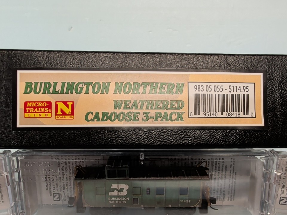N Scale Micro Trains 36' Riveted Steel Caboose Burlington Northern ...