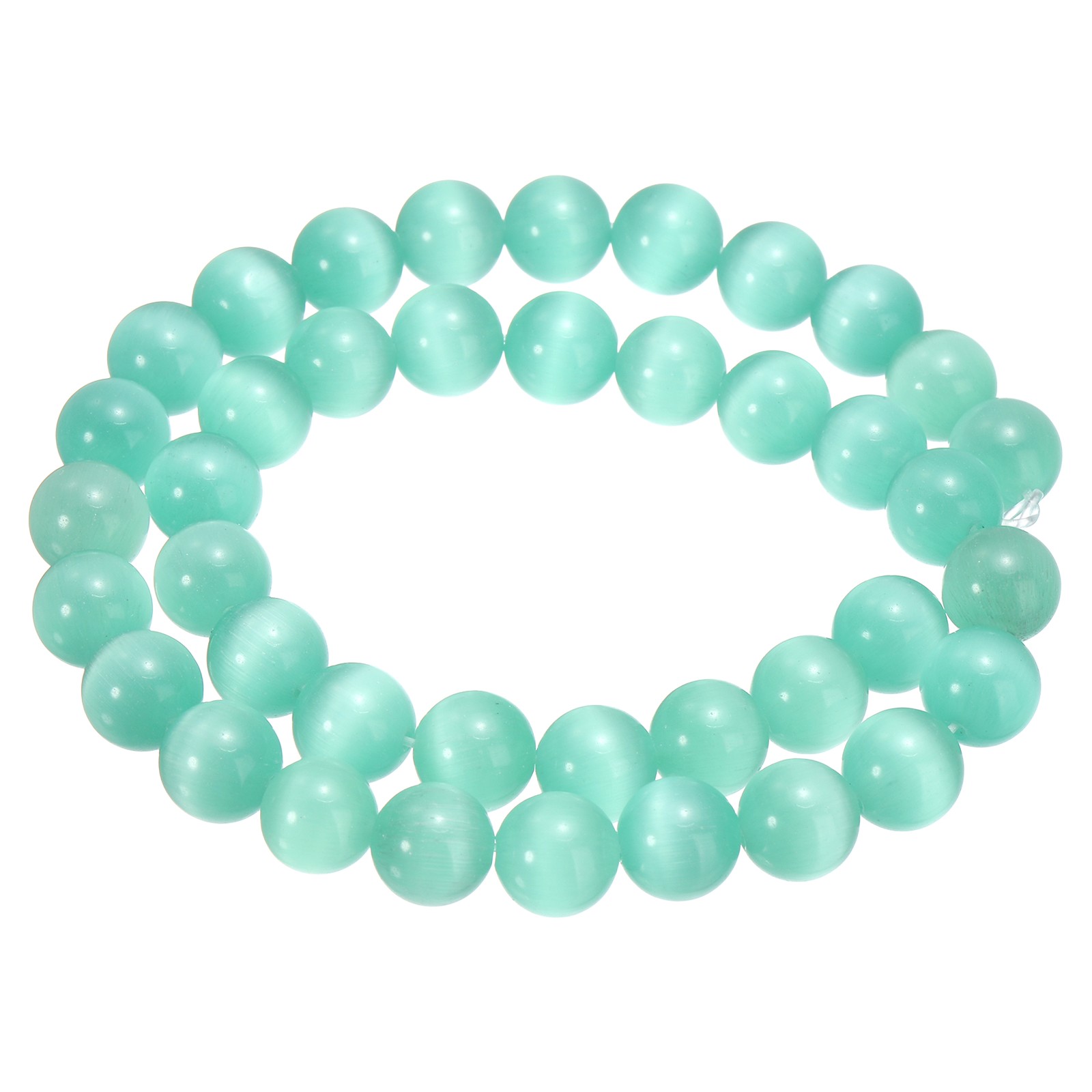 38pcs Pale Green Cat's Eye Stone Beads 10mm Round Crystal Loose Bead | eBay