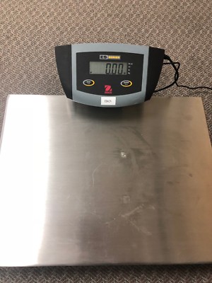 Ohaus ES50L SS Bench weighing Scale 50 X0.02 kg Pan 21"x16" 9-12 V Temp ...