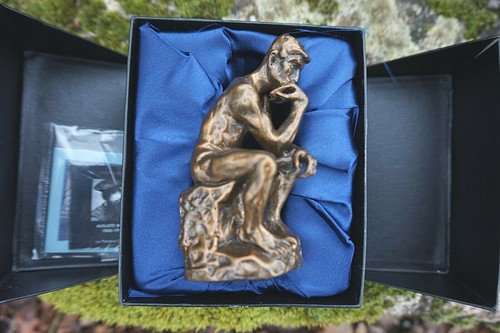 PA01RO FIGURINE STATUETTE REPRODUCTION LE PENSEUR RODIN STYLE BRONZE ...