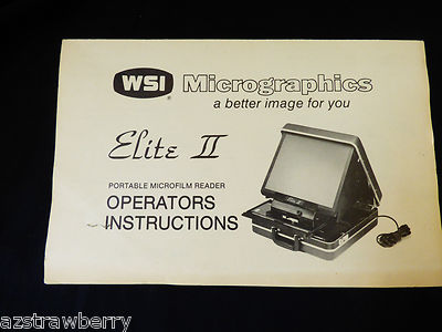 Micrographics Elite II portable Micropfilm Reader Operators ...