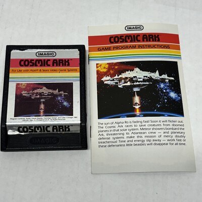 Imagic Cosmic Ark Atari Sears System Video Game Cartridge With ...