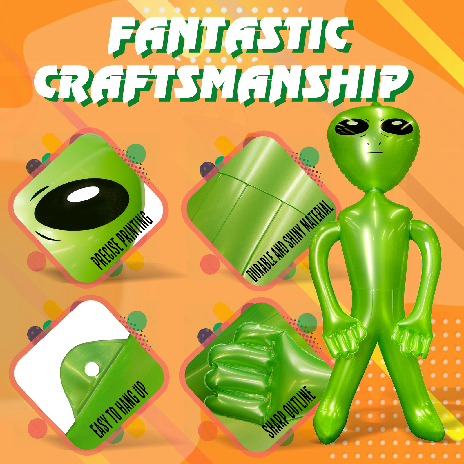 Novelty Place 32'' Jumbo Inflatable Alien 3 Packs Alien Inflate Toy for ...