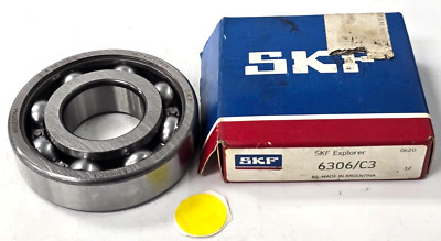 SKF DEEP GROVE BALL BEARING 6306/C3; I.D. 30MM; O.D. 72MM; WIDTH 19MM ...
