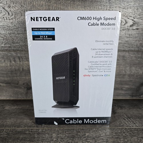 NEW NETGEAR Cable Modem CM600 Compatible Cable Xfinity Spectrum Cox TV ...