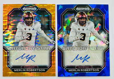 Merlin Robertson - 2023 Prizm Draft Auto Orange Pulsar /49 & Blue ...