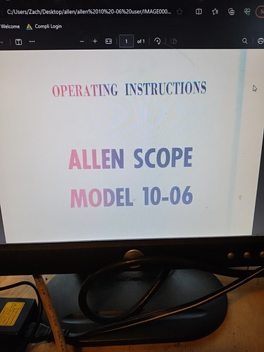 Allen Scope Model 10 06 User Manual Pdf Book Cd | eBay