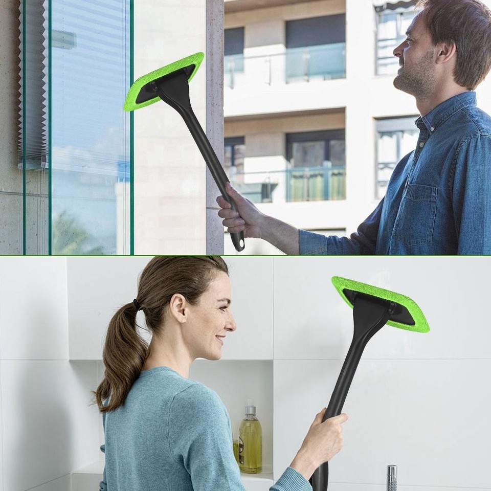 CAR WINDOW CLEANER WINDSHIELD CLEANING WAND TOOL ROTABLE HEAD W/ 5 ...
