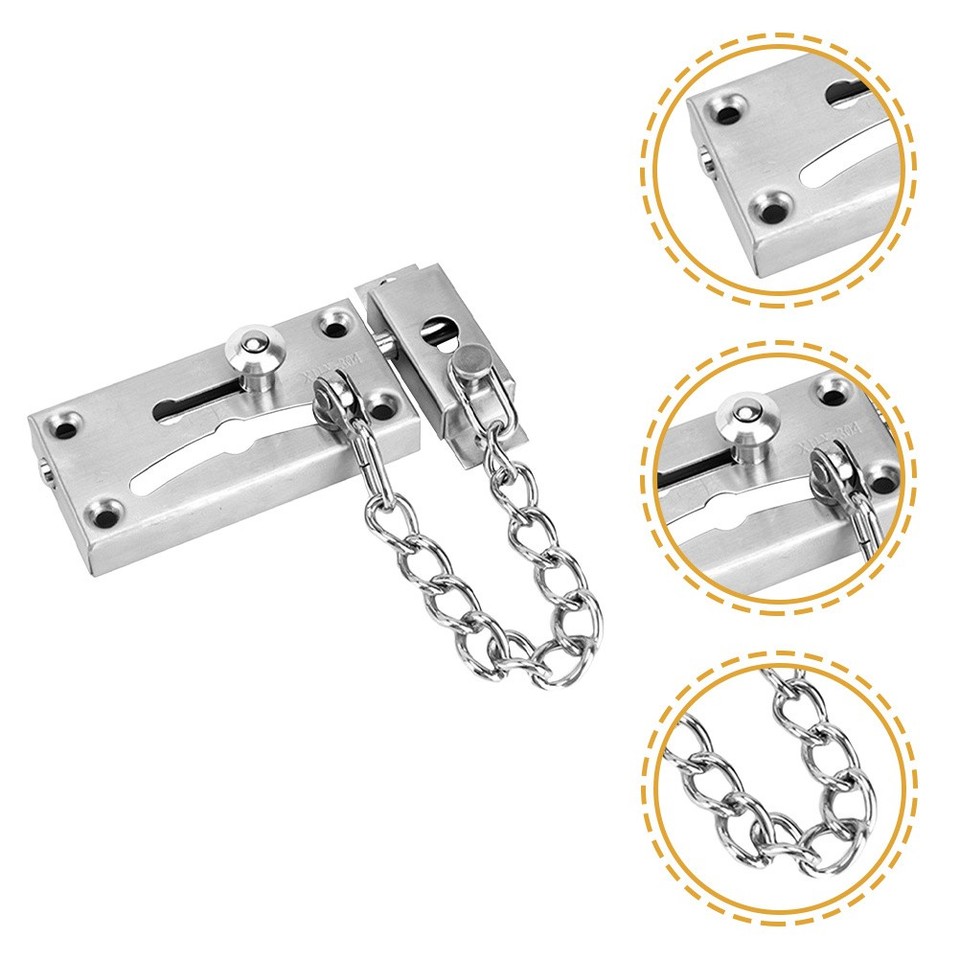 Stainless Steel Chain Door Guard Security Lock Latches Anti-theft Door ...