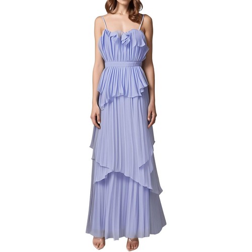 Amur Womens Blue Pleated Evening Dress 10 BHFO 1568 628709797474| eBay