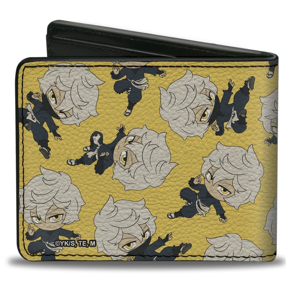 Bi-Fold Wallet Hell's Paradise Chibi Gabimaru Poses Scattered Yellow ...