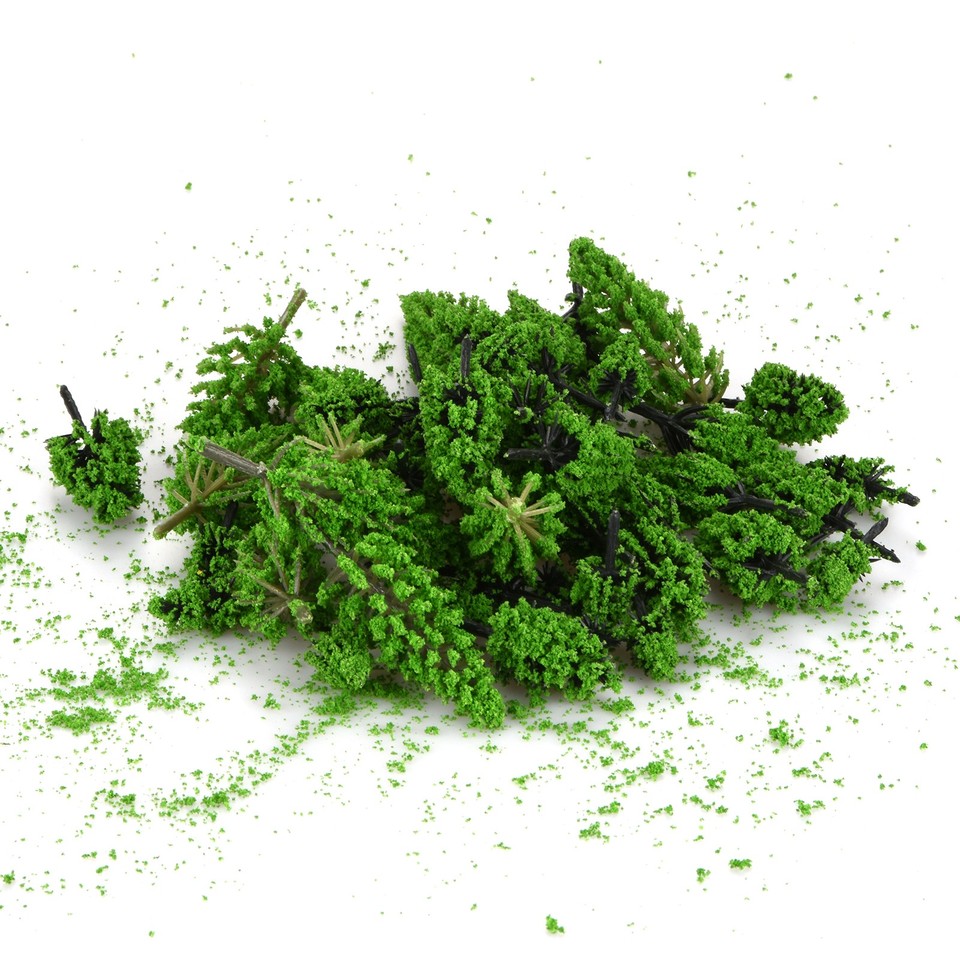 50PCS Miniature Trees Model Train Railroad Wargame Scenery Landscape ...