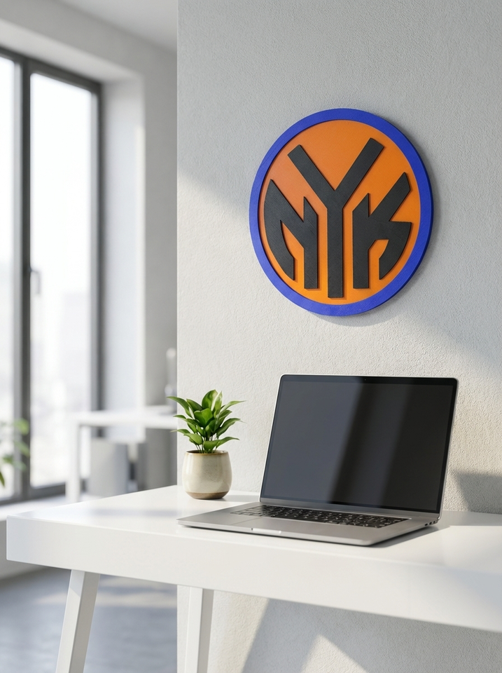 New York Knicks 3D Wall Sign - NBA Man Cave Decor - NYK Alternate Logo ...