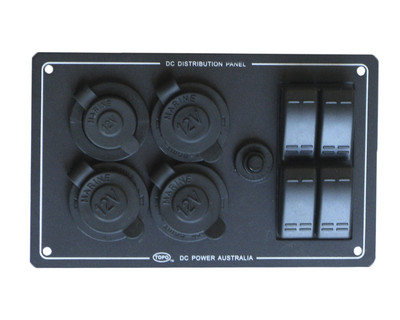 12 VOLT DC POWER SWITCH PANEL,CIGA,ENGEL,4X4, CARAVAN,BOAT,BUS,LIGHT ...