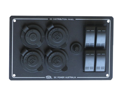 12 VOLT DC POWER SWITCH PANEL,CIGA,ENGEL,4X4, CARAVAN,BOAT,BUS,LIGHT ...