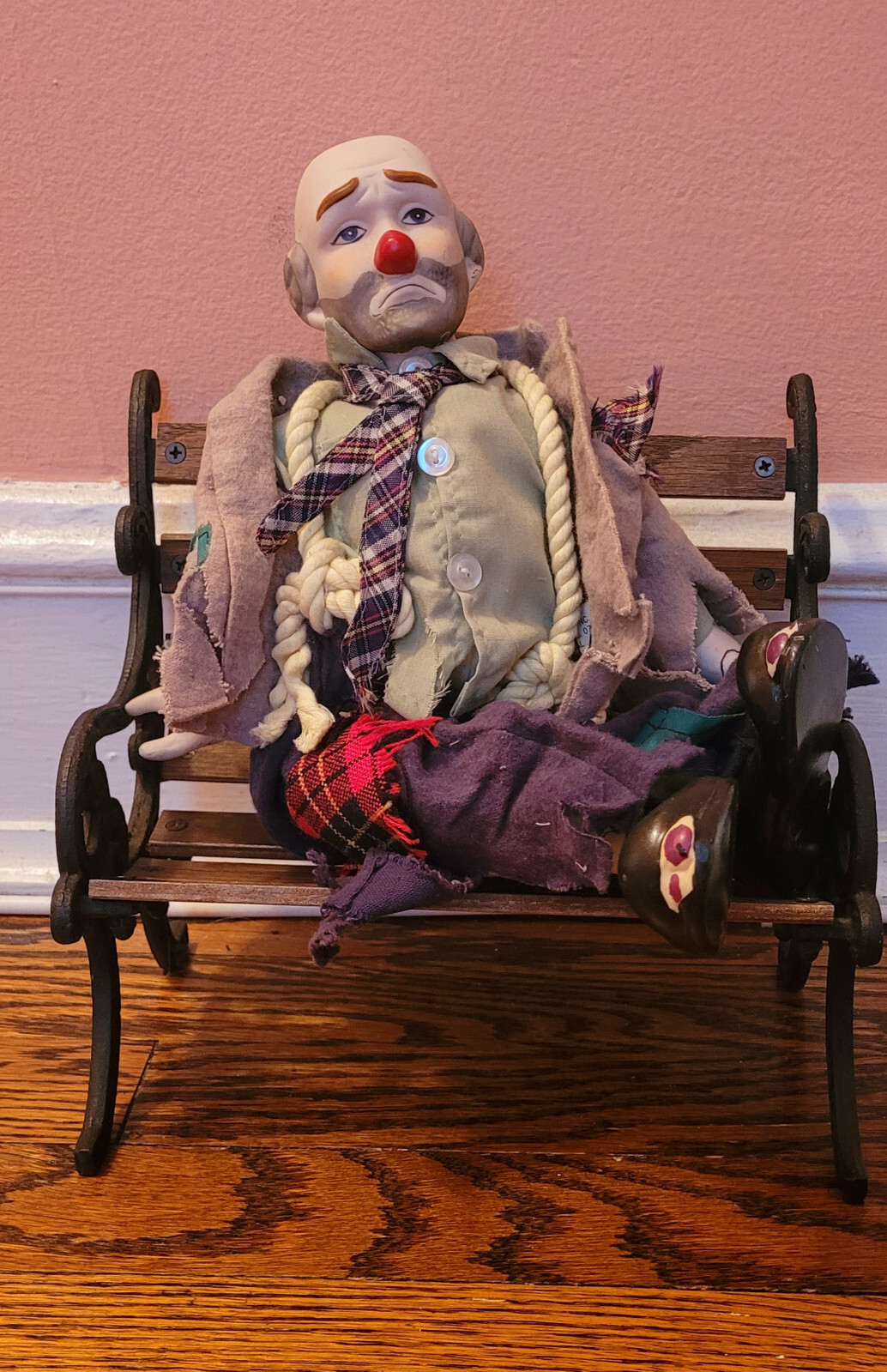 Vintage Clyde Hobo Clown Porcelain Doll, Dynasty Tramp, Sad It Hat Bum ...