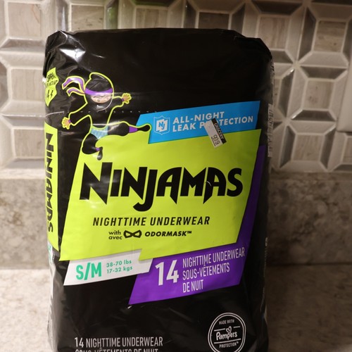 Pampers Ninjamas Nighttime Bedwetting Underwear Boys Size S/M (38-70 ...