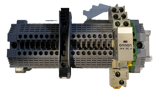 16 Screw Terminal Blocks 6" DIN Rail Omron G2R-2 Relay, Fuse Holder ...
