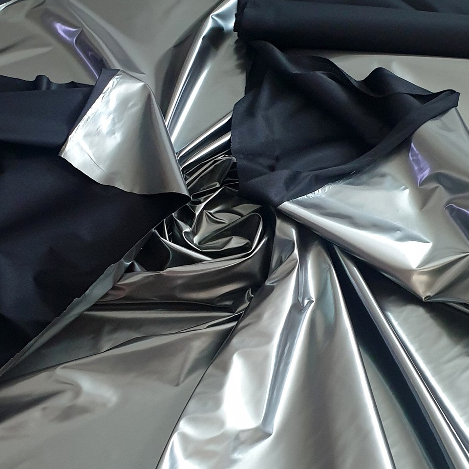 Shiny Metallic PVC Latex Pleather Stretch Fabric Vinyl Bodycon Dress ...