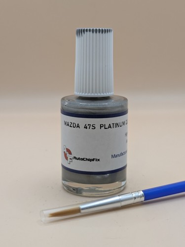 For Mazda Code 47S Platinum Quartz Touch Up Paint + Free Fine Tip Brush ...