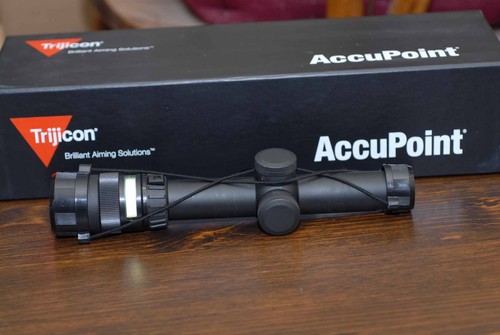 Trijicon Accupoint Rifle Scope, TR24G, 1-4X24, Green Triangle, 30mm ...