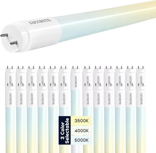 LUXRITE 25-Pack 4FT T8 LED Tube Light, Type A+B, 13W=32W, 3 Colors ...