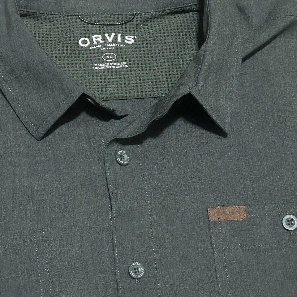 Orvis Men's XL Button Down Shirt Short Sleeve Green Classic Collection ...