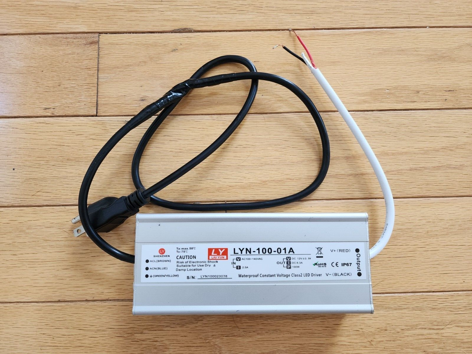 LED Driver 100 Watts 110V AC to 12V DC Low Voltage Output, IP67 ...