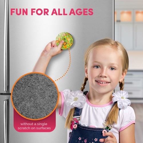 Round MDF Magnets - Jungle Animals Monkey Lion Zebra Giraffe #45445 ...