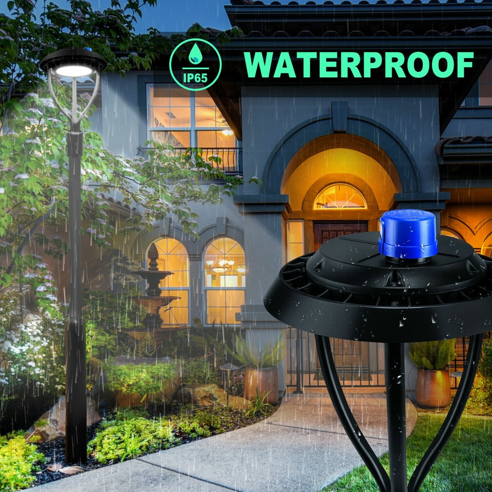100W LED Yard Post Top Light Dusk to Dawn Outdoor Street Circular Area ...