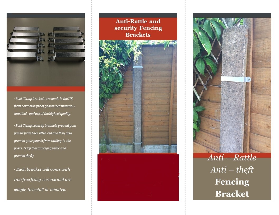 10 Fence Post security Brackets Post clamp bracket Fence anti rattle ...