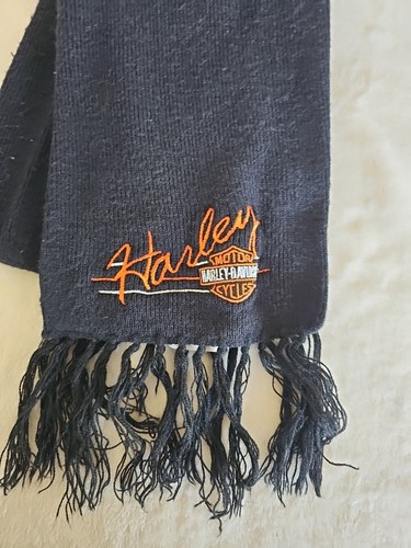 VTG Harley-Davidson Scarf 90’s Embroidered Black Made In USA Orange ...
