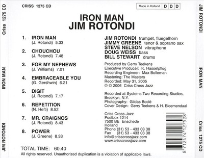 JIM ROTONDI IRON MAN NEW CD 8712474127528| eBay