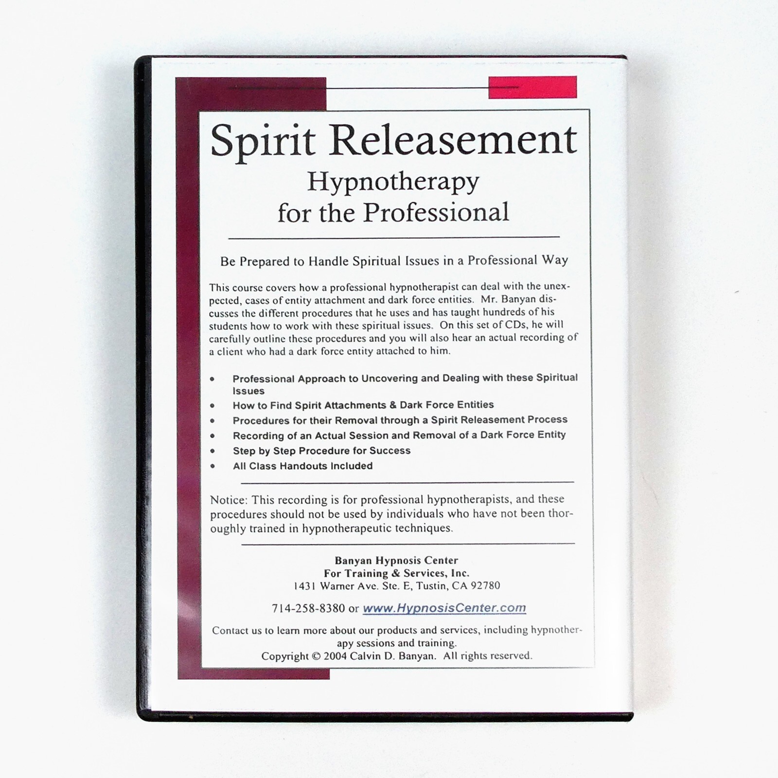 SPIRIT RELEASEMENT HYPNOTHERAPY Class Exorcism SPIRITUAL HYPNOSIS ...