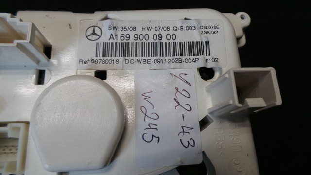 MERCEDES W169 W245 Mopf Klimabedienteil Heizung Klima Schalter ...
