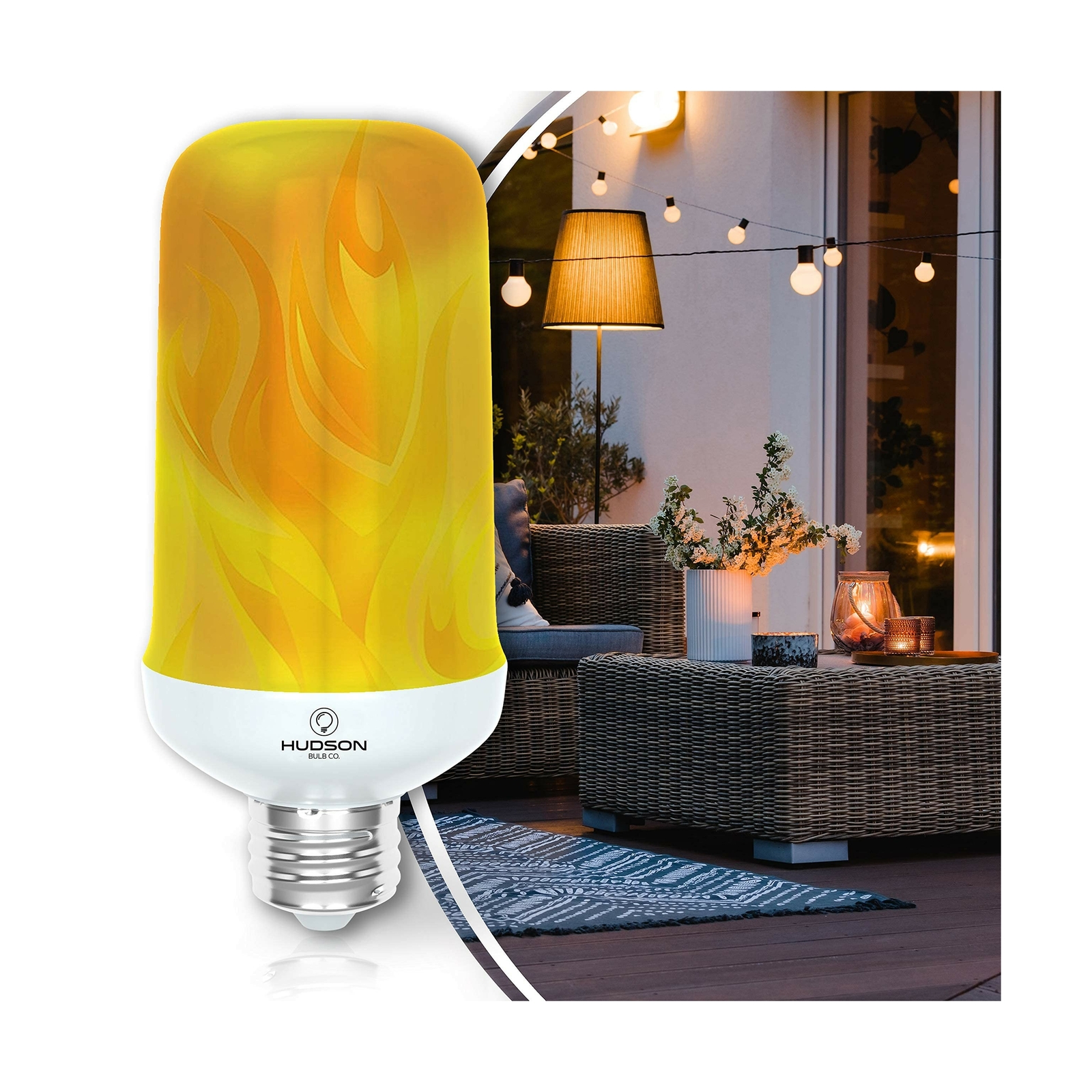 LED Flame Effect Light Hudson Lighting Bulbs Fire Bulb 3w 200 Lumen ...