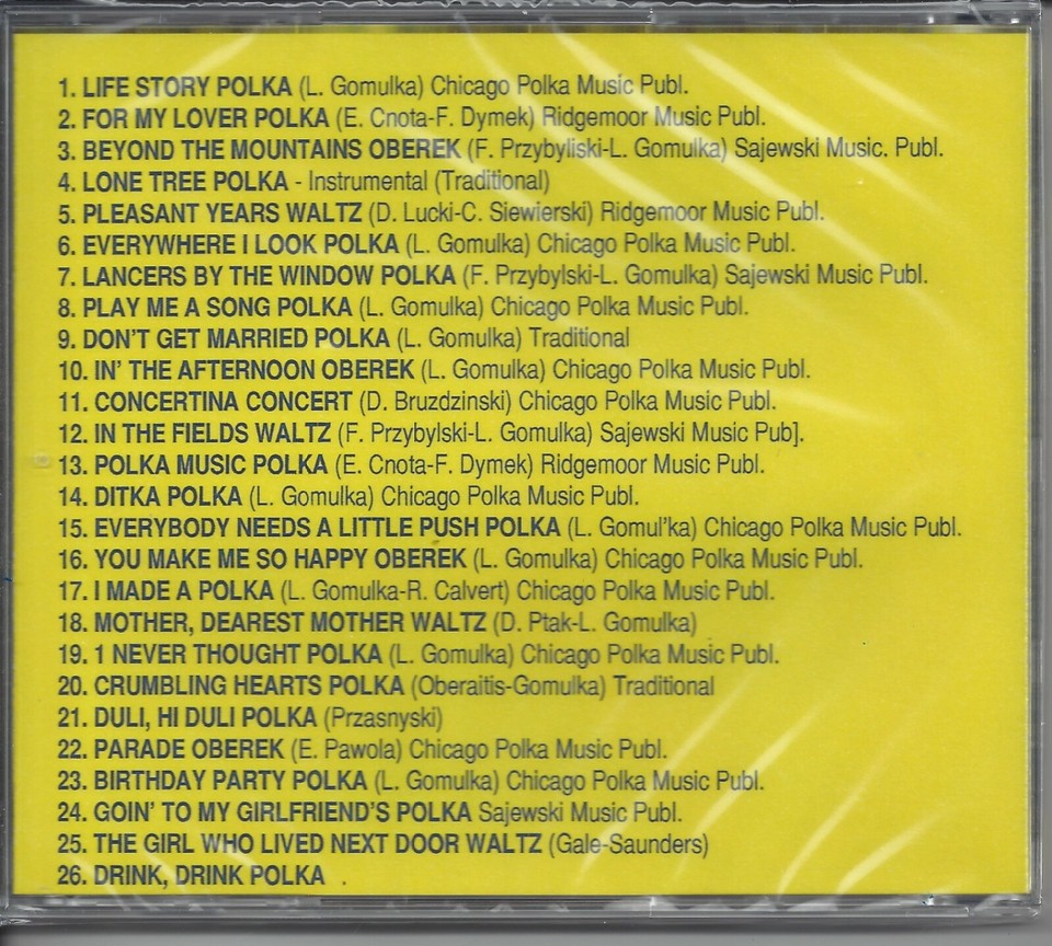 LENNY GOMULKA & CHICAGO PUSH "26 Hits" NEW SEALED POLKA CD | eBay
