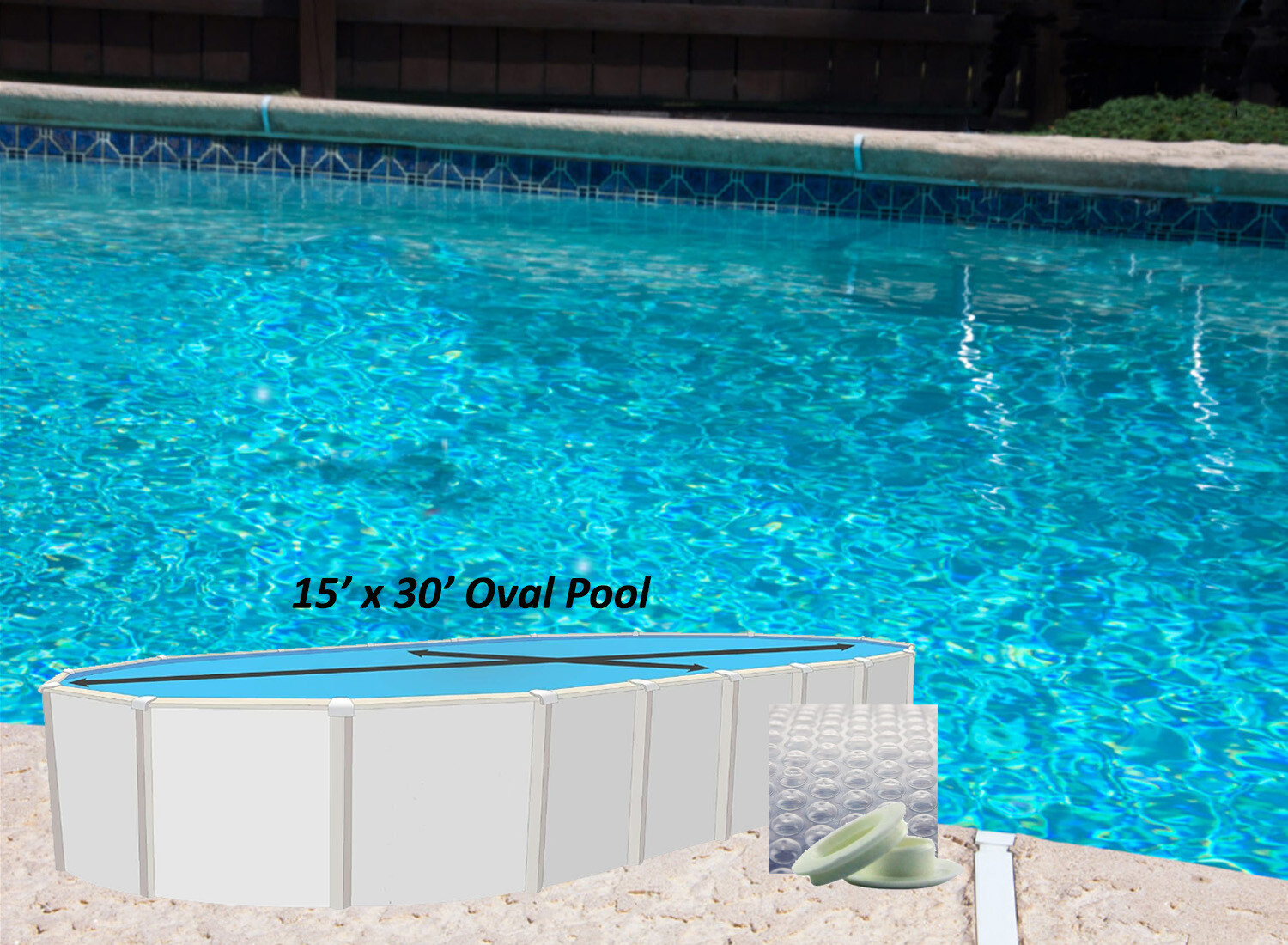 1600 Series Clear Swimming Pool Solar Blanket Cover w/ Grommet Kit ...