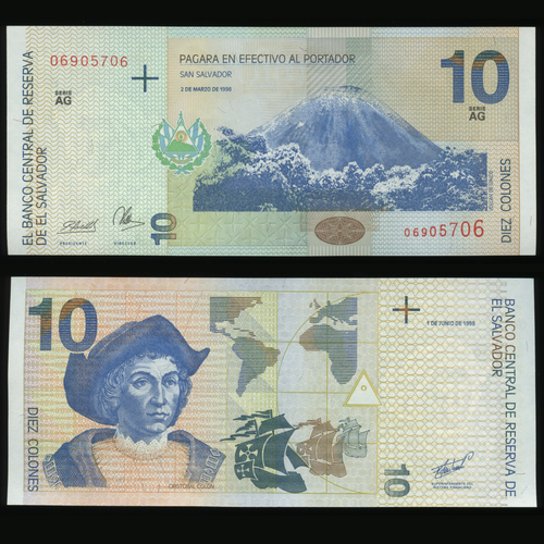 El Salvador - 10 Colones - 2 Marzo 1998 UNC | eBay