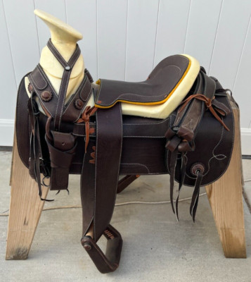15" BROWN CHARRO SADDLE MONTURA CHARRA PARA CABALLO, Horse Charro Gear ...