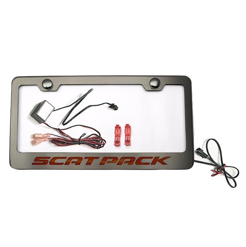 Plate Frame w/Orange LED "Scat Pack" Logo for Challenger/Charger [Steel ...