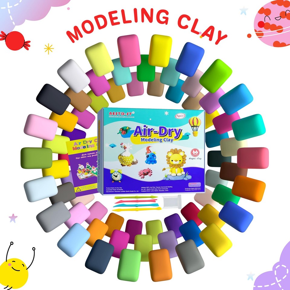 Air Dry Clay 66 Colors, Modeling Clay for Kids, DIY Model Magic Clay ...